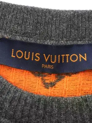 LOUIS VUITTON 2000s Monogram-knit Crew-neck Sweater