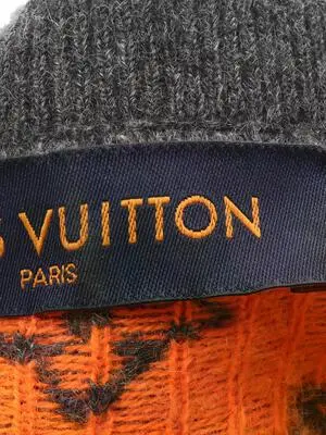 LOUIS VUITTON 2000s Monogram-knit Crew-neck Sweater