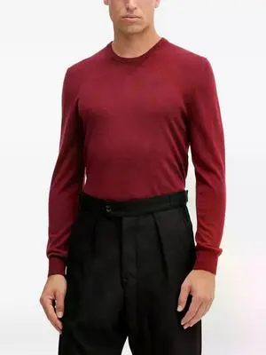 Armani Exchange Logo-embroidered Crew Neck Sweater - Red