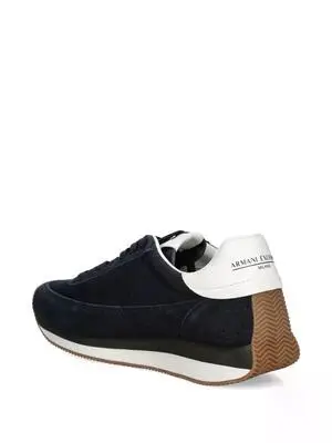Armani Exchange Logo-detail Lace-up Sneakers - Blue