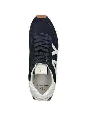 Armani Exchange Logo-detail Lace-up Sneakers - Blue