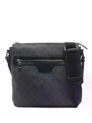 Gucci 2010s Gg Supreme Leather Shoulder Bag - Grey