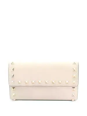 Valentino Garavani Rockstud Tri-fold Wallet - White