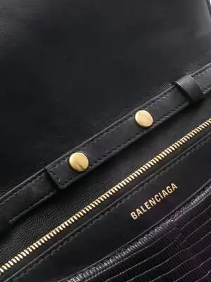 Balenciaga 2010 B Bead Dot Chain Leather Wallet