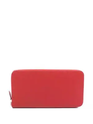 Hermès 2006 Carved-stamp Zip Wallet - Red