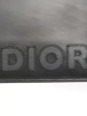 Dior Logo-patch Leather Clutch Bag