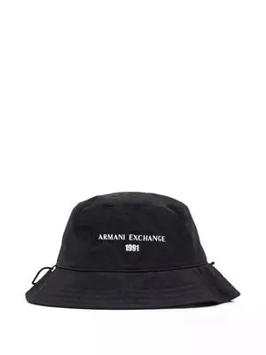 Armani Exchange Logo Bucket Hat - Black