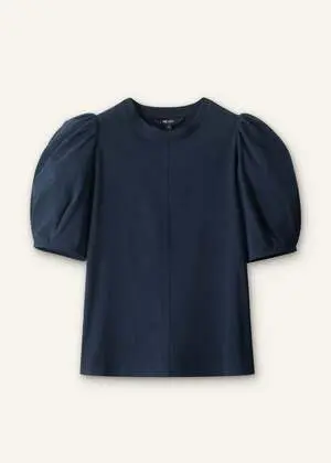 ME+EM Pouf Sleeve Swing Top - Navy