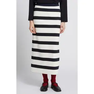 MM BY MAX MARA Riviera Stripe Maxi Skirt - Ultramarine