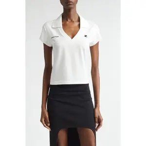COURREGES Sports Crop Logo Polo