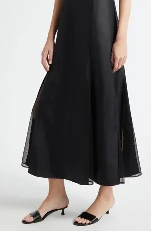 Loulou De Saison Iraka Silk Twill Midi Dress