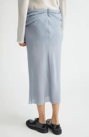 RIER Draped Bias-cut Wool Skirt