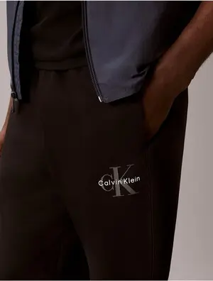 Calvin Klein Monologo Fleece Joggers - Black