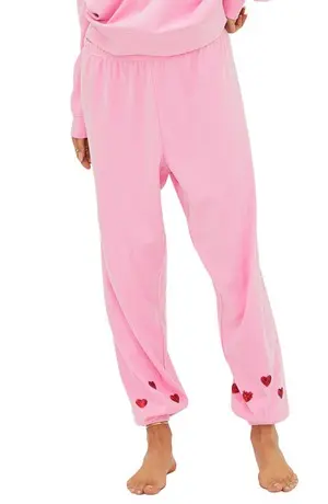 Beach Riot Georgie Sequin Heart Sweatpants