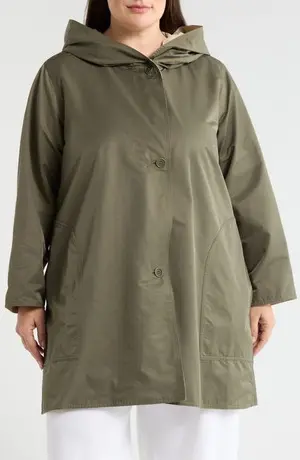 Eileen Fisher Hooded Reversible Coat