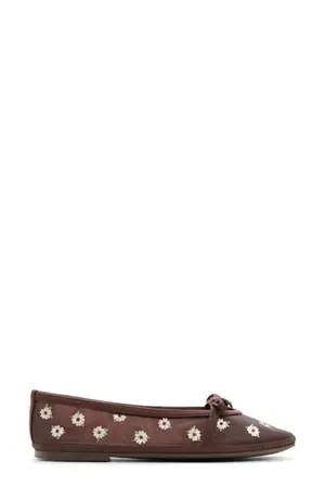 Aldo Aurabella Embellished Ballet Flat - Brown/flower