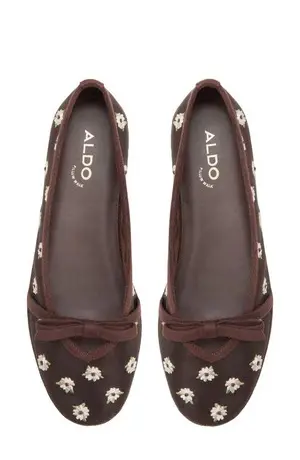 Aldo Aurabella Embellished Ballet Flat - Brown/flower