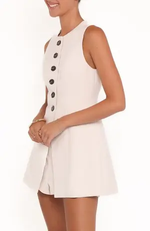 PETAL & PUP Sleeveless Split Front Tunic - Cream