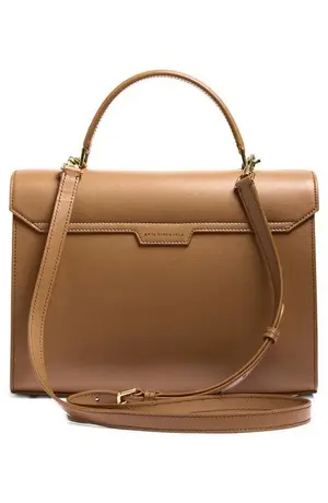 ANYA HINDMARCH Mortimer Leather & Raffia Top Handle Bag