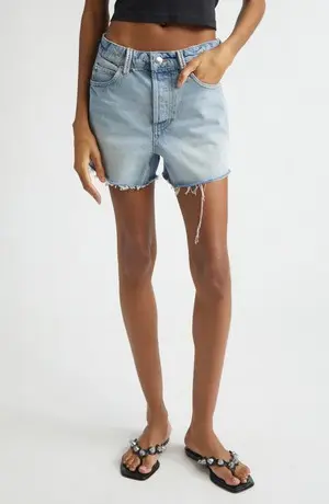 Alexander Wang Crystal Belt Loop Denim Shorts