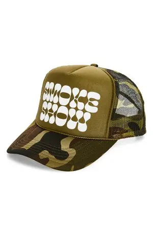 LOCAL BEACH Smoke Show Trucker Hat - Split Camo/white