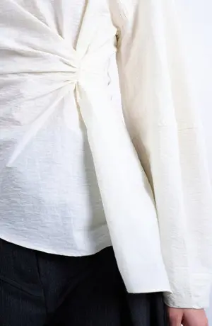 Topshop Asymmetric Pleat Front Top