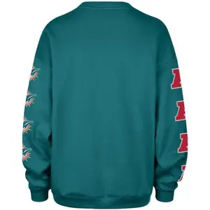 '47 Miami Dolphins Go Big Oversized Pullover Sweatshirt By - Aqua