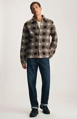MAVI Wool Blend Check Overshirt