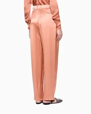 Giorgio Armani Silk Double Satin Single-pleat Trousers - Orange