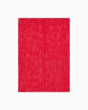 Giorgio Armani Froissé Jacquard Silk Stole - Red