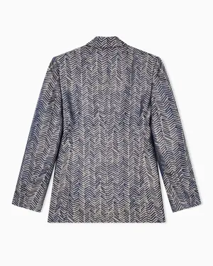 Giorgio Armani Single-breasted Viscose Jacquard Jacket - Striped