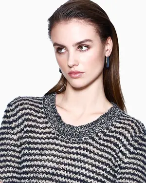 Giorgio Armani Linen-blend Crew-neck Jumper - Blue