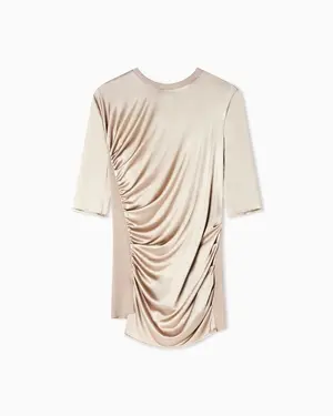 Giorgio Armani Shiny Viscose Jersey Jumper - Beige