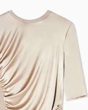 Giorgio Armani Shiny Viscose Jersey Jumper - Beige