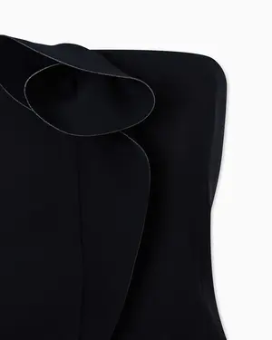 Giorgio Armani Silk Cady Bustier Top With Rose Detail - Black