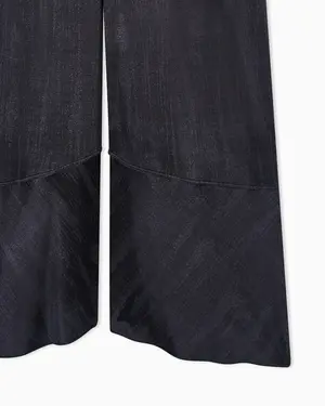 Giorgio Armani Viscose Jacquard Jersey Wide-leg Trousers - Brown