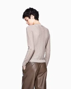 Giorgio Armani Cashmere And Silk Chevron Jumper