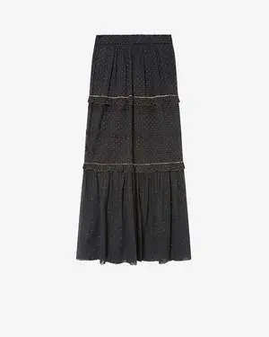 MARANT ETOILE Flared Skirt With Polka Dot Print - Black