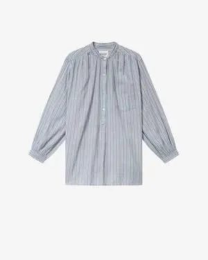 MARANT ETOILE Sapha Striped Cotton Voile Blouse