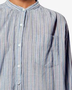 MARANT ETOILE Sapha Striped Cotton Voile Blouse