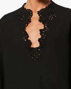 ETOILE Sherazade" Openwork Cotton Tunic Dress - Black