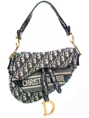 Dior 2022 Oblique Embroidered Canvas Saddle Bag