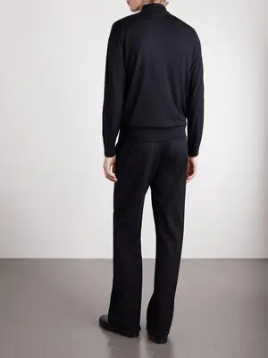 Paul Smith Merino Wool Half-zip Pullover - Black