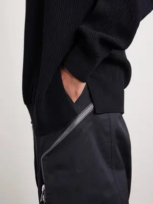 Rick Owens Jumbo Ribbed Virgin Wool Sweater - Black