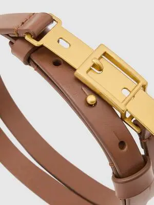 REISS Cora Leather Buckle-hardware Belt
