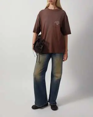 Acne Studios Short Sleeve Crewneck T-shirt With Chest Pocket - Chocolate