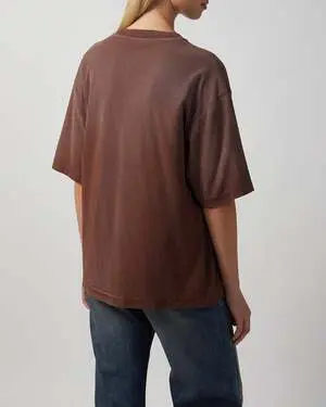 Acne Studios Short Sleeve Crewneck T-shirt With Chest Pocket - Chocolate