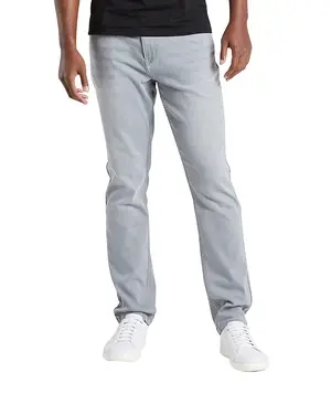 MUGSY Classic Fit Signature Stretch Denim Jeans - Light Gray