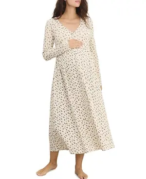 Hatch Collection Printed Waffle Nursing Dress