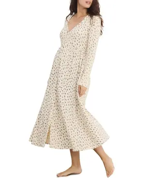 Hatch Collection Printed Waffle Nursing Dress